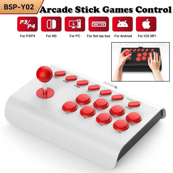 BSP-Y02 Wireless Arcade Stick Games Control Rocker for PS4/PS3 Switch ...