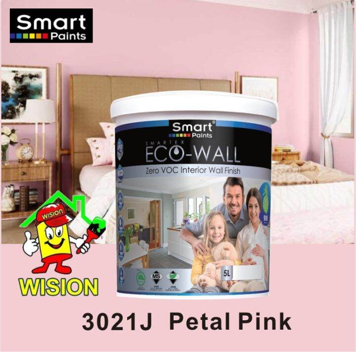 3021J PETAL PINK 1L / 5L / 18L Smart Paints SMARTEX ECO-WALL / INTERIOR PAINT / Cat Rumah Dalam ...