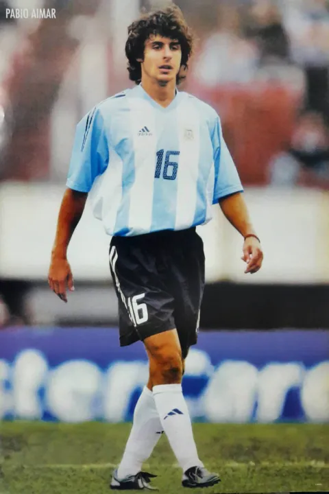 โปสเตอร์ ปาโบล ไอมาร์ Pablo Aimar รูปภาพ ฟุตบอล ปีเก่า ไม่พิมพ์แล้ว นัก ...