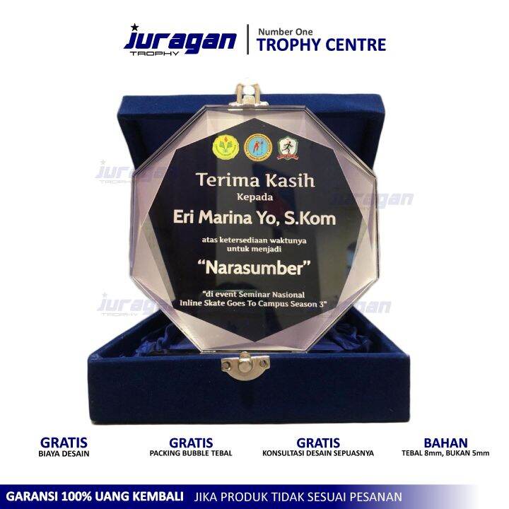 PLAKAT AKRILIK MEWAH EDITION+BOX TROPHY AKRILIK-KADO WISUDA/ANNIVERSARY ...