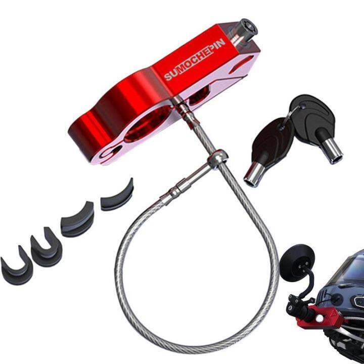 Original 2 In 1 Motorcycle Grip Lock Helmet Lock Anti-theft Aluminum ...