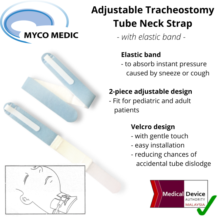 Adjustable Tracheostomy Tube Holder / Neck Strap with elastic band ...
