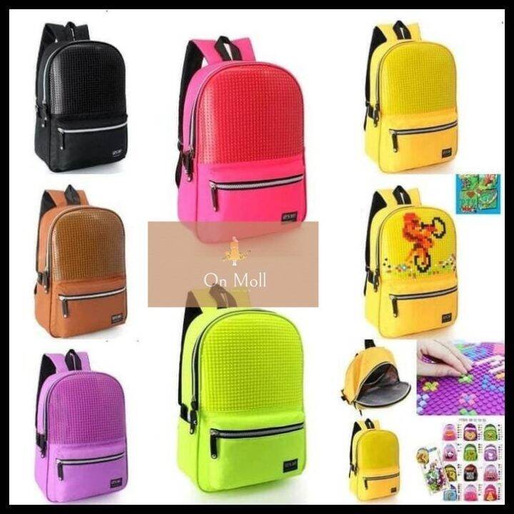 YfQ.PH ONMOLL Pixel Powa JIGSAW Lego Backpack Unisex | Lazada PH