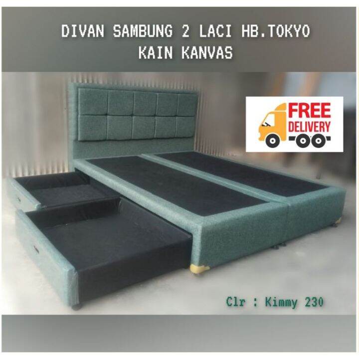 DIVAN DIPAN TEMPAT TIDUR SAMBUNG 2 DIVAN PLUS 2 LACI BESAR FUNGSIONAL ...