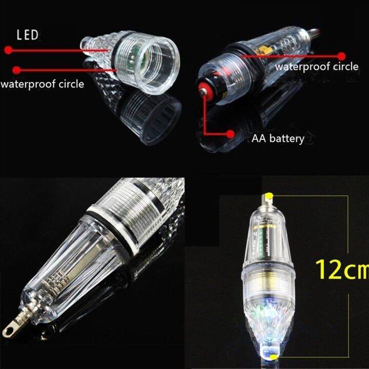 HAYLE New Deep Drop Mini LED Fish Trap Gathering Lamp Flash Light Squid ...