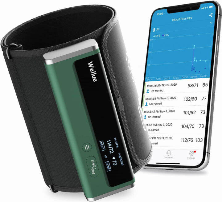 Wellue BP2A Blood Pressure Monitor, Wireless Upper Arm Cuff, Bluetooth BP Machine with Free APP ...