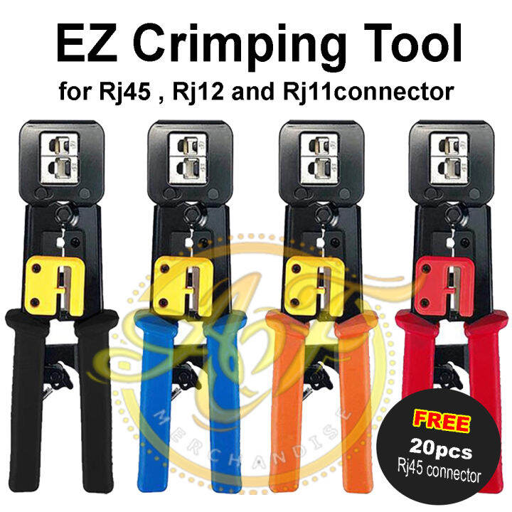 EZ RJ45 Crimp Tool Passthrough Cat5 Cat5E Cat6 Crimping Tool for RJ45 ...