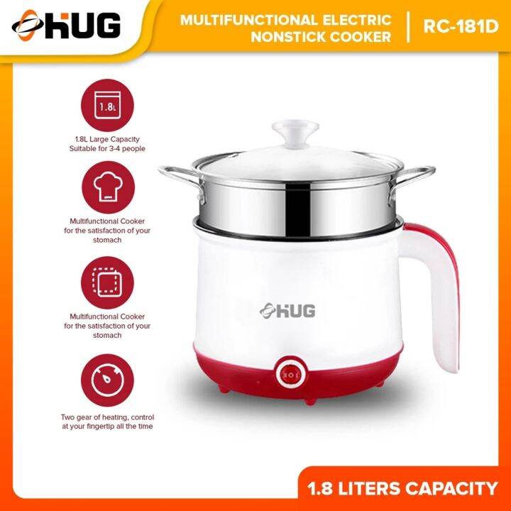 HUG Mini Rice Cooker 1.8L Multi-function Cooker Non-Stick Inner Pot ...