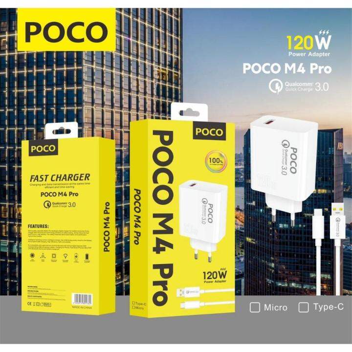 Charger 120W Poco M4 Pro Fast Charging Type C/Micro | Lazada Indonesia