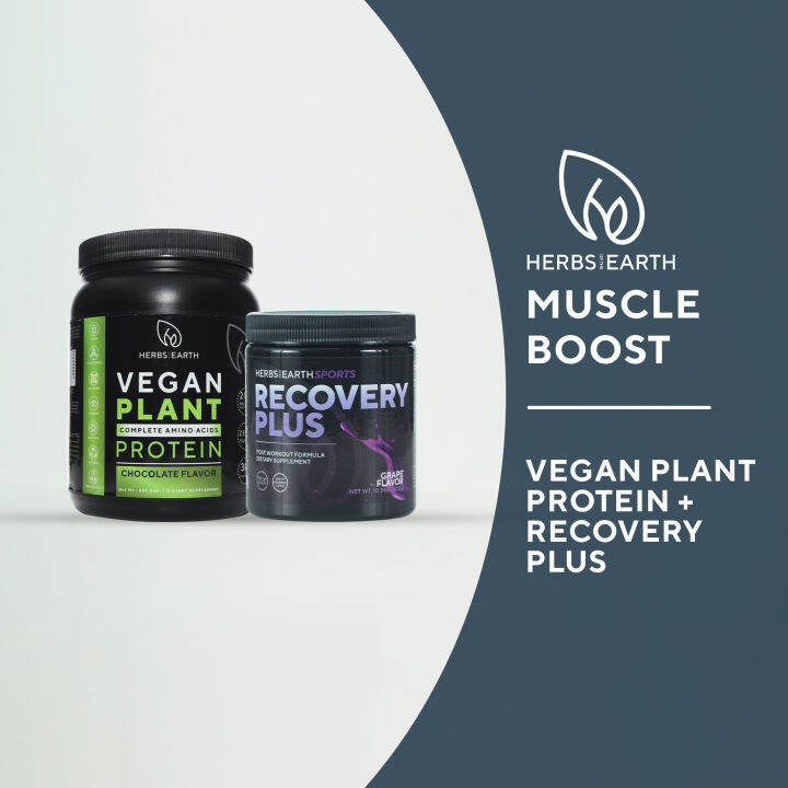 Muscle Boost: Recovery Plus 300g Grape Powder + Vegan Plant Protein ...