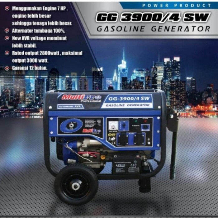 MULTIPRO GG-3900/4SW MESIN Generator GENSET BENSIN 2500 WATT 2.5 KW 2.5KW GG3900 | Lazada Indonesia