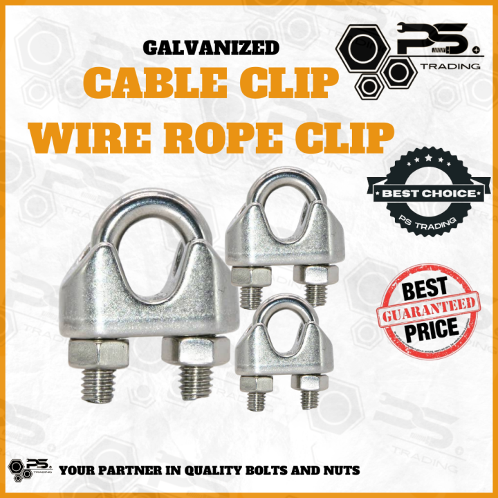 CABLE CLIP | WIRE ROPE CLIP 1/2", 5/8", 4/3" | STEEL CLIP GI | ROPE U ...