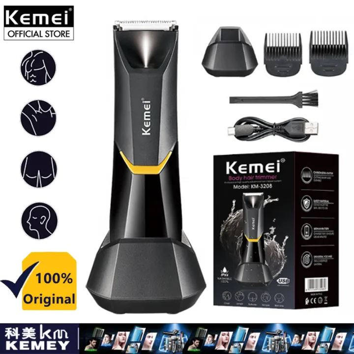Kemei KM-3208 IPX4กันน้ำ Multi-Functional Unisex Grooming จัดแต่งทรงผมผมรักแร้ส่วนตัวชิ้นส่วน ...