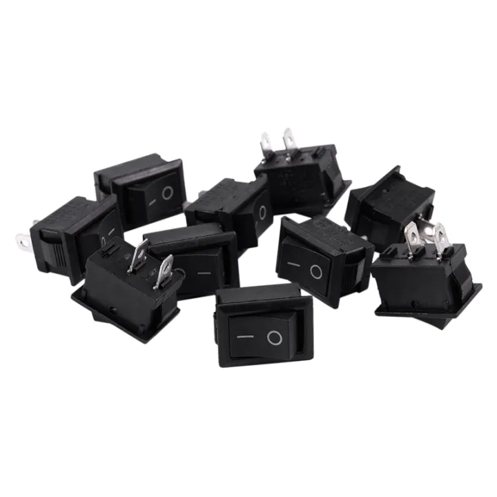 10 Pcs AC 6A/250V 10A/125V 2 Solder Lug On/Off Mini Boat Rocker Switch ...