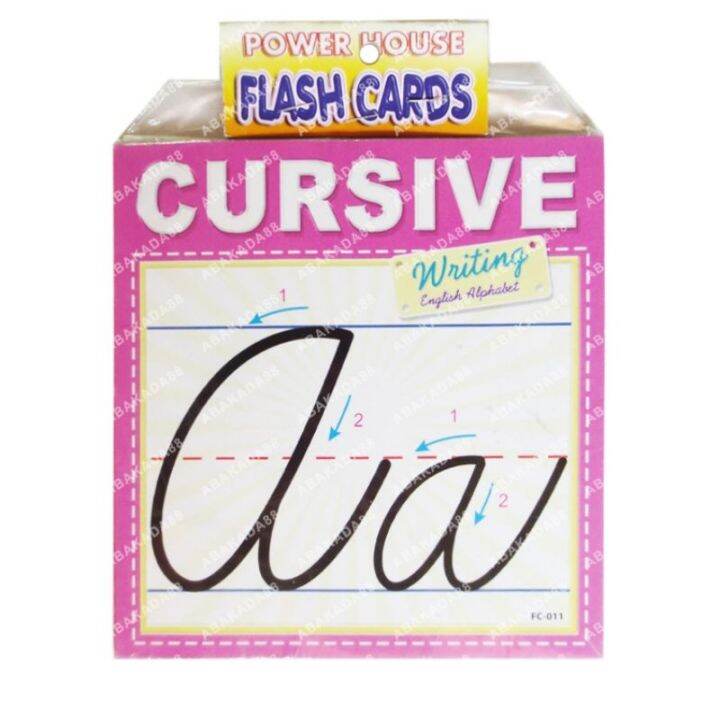 Educational Learning Flash Cards Cursive Writing Alphabet For Kids ...