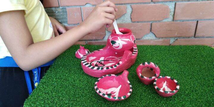 5pcs Miniature Clay Kitchen Set/ Tiny Kitchen SEt/ Lutuan Set for kids ...