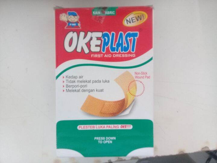 OKEPLAST PLASTER LUKA BERPORI First Aid Dressing OKE PLAST ISI 100 ...