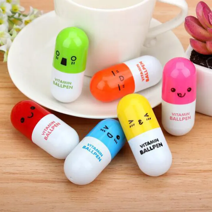 Cartoon Pill Pen Retractable Ballpoint Pen Cute Creative Stationery ...