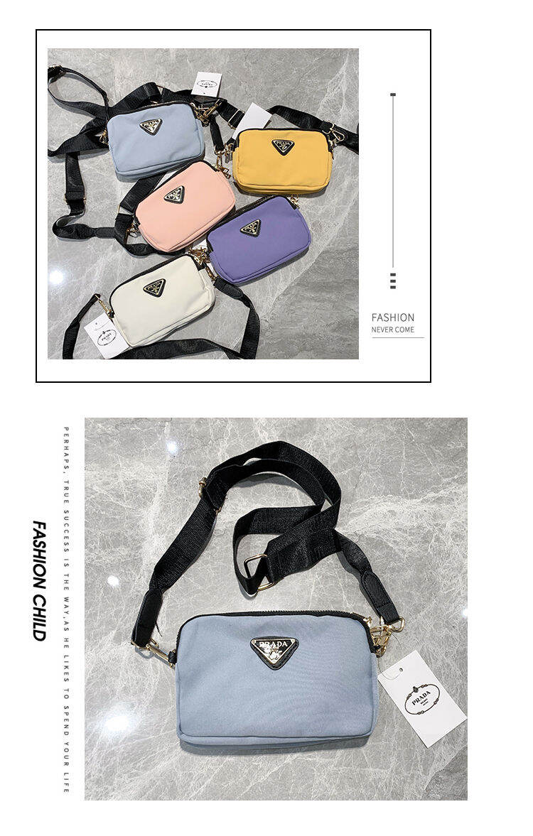 [ Prada แท้ 100% ] กระเป๋าสะพายข้าง Prada 3 zipper mini crossbody (6สี) | Lazada.co.th