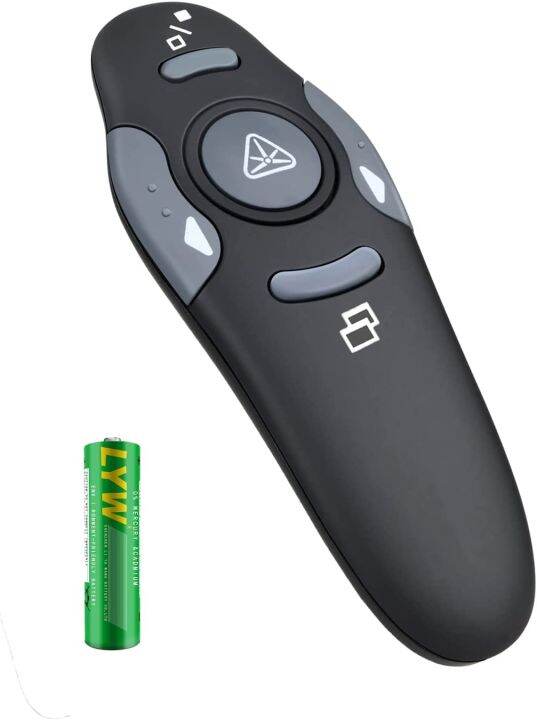 Presentation Clicker Wireless Presenter Remote, PowerPoint Clickers with Laser Pointer, RF 2 ...