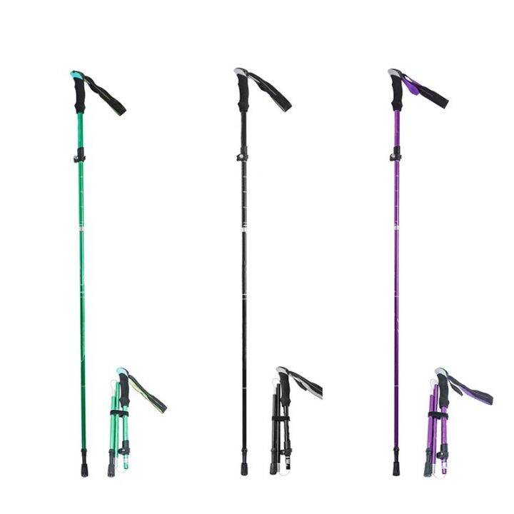 GBHN ไม้เท้าเดินป่ากลางแจ้งแบบพับได้5ส่วนสำหรับการตั้งแคมป์แบบพกพาไม้ ...