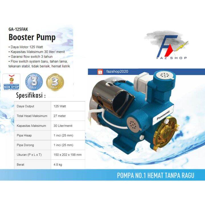 Panasonic GA 125 FAK pompa pendorong otomatis / booster flow switch | Lazada Indonesia