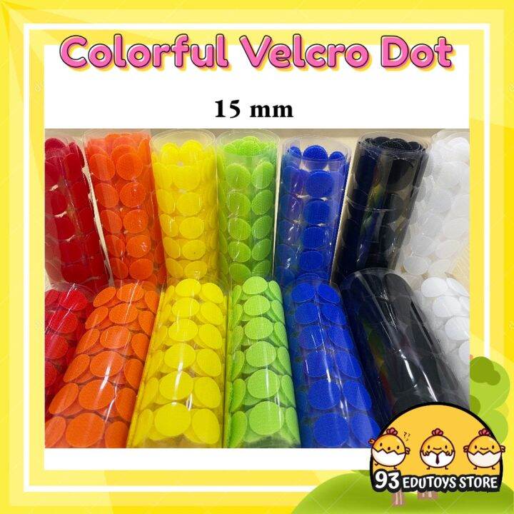 READY STOCK 100pair 15mm Colorful Dot Design Velcro Tape Velcro Dot ...
