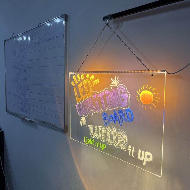 Erasable Transparent Luminous Acrylic Notepad Tips Message Board With ...