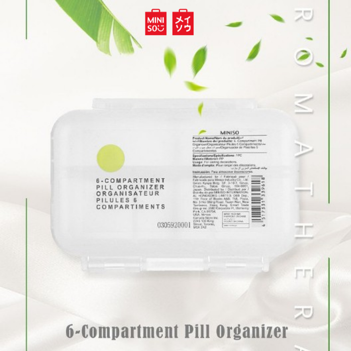 Miniso 6-Compartment Pill Organizer Case Tablet Sorter Medicine Box ...