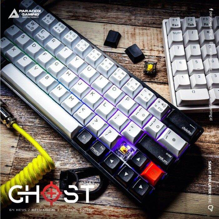 Paradox Keyboard GHOST GH64-GK1 PBT Radium Vulture/ Keycaps(B/W/R ...