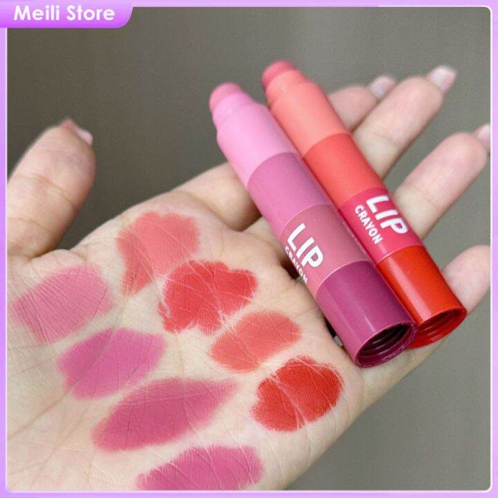 Meili HERORANGE Reel-Edge Lip Crayon 4 Color Sticks in 1 Row Makeup ...
