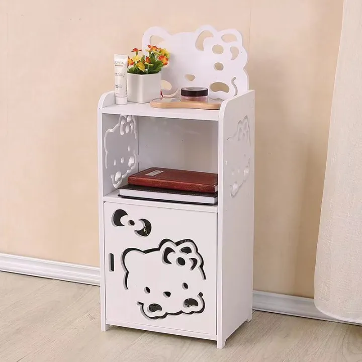 Modern Square Mini DIY Hello Kitty Cabinet Bedside Table with Kitty ...