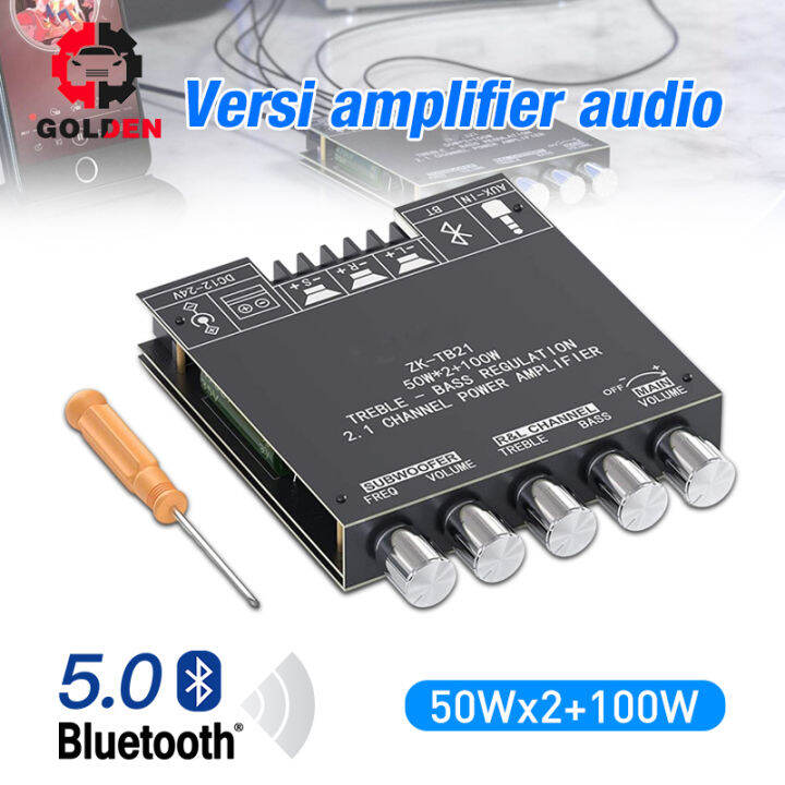 ZK-MT21 2.1 Channel Bluetooth 5.0 Subwoofer Amplifier Board 50WX2+100W Modul Penguat Daya ...