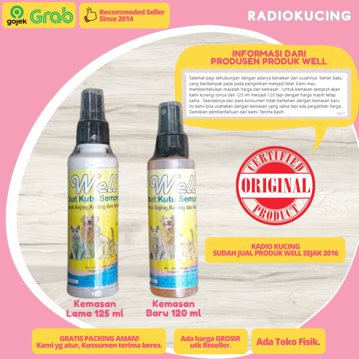 Well Obat Kutu Semprot 120 ml Kuning [ JUWIES RADIO KUCING ] | Lazada ...