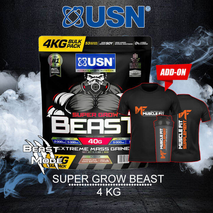 USN Super Grow Beast Extreme Mass Gainer 4 kg | Lazada