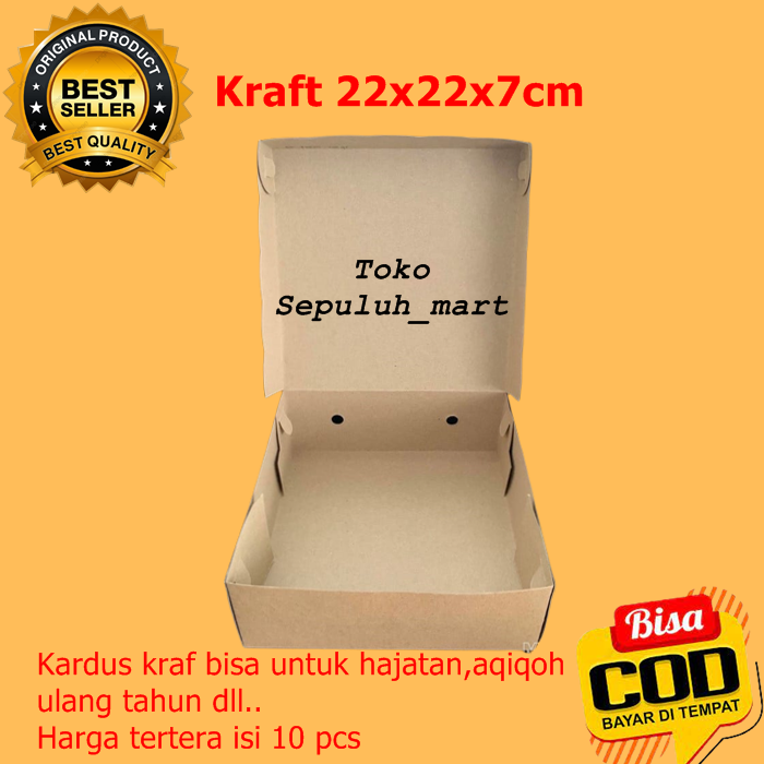 Dus kraft 22x22/dus nasi kraft/dus nasi kekinian/bok nasi 22x22/kotak ...