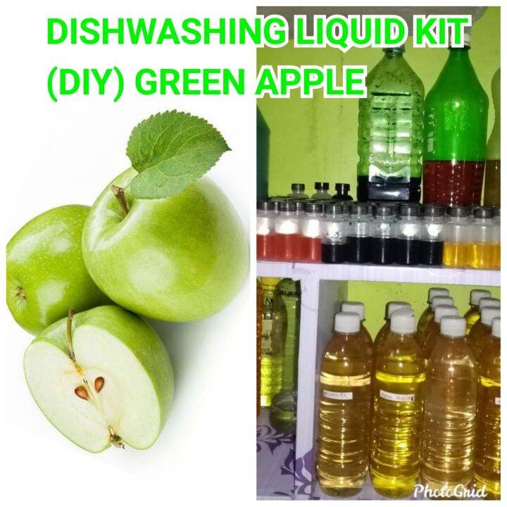 DISHWASHING LIQUID KIT DIY 17 TO 18 LITERS (GREEN APPLE SCENT) | Lazada PH