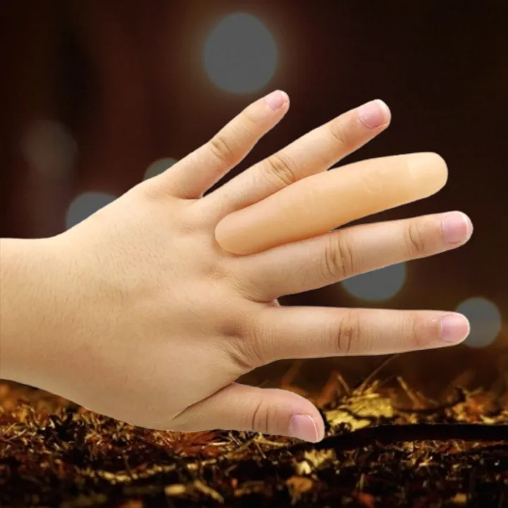 【Available】1pc Realistic Magic Toy Soft Fake Finger Thumb Cover Prank ...
