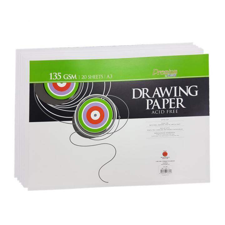 CAMPAP Drawing Paper 135GSM A3 Size (20 sheets/pack) CA3761 | Lazada
