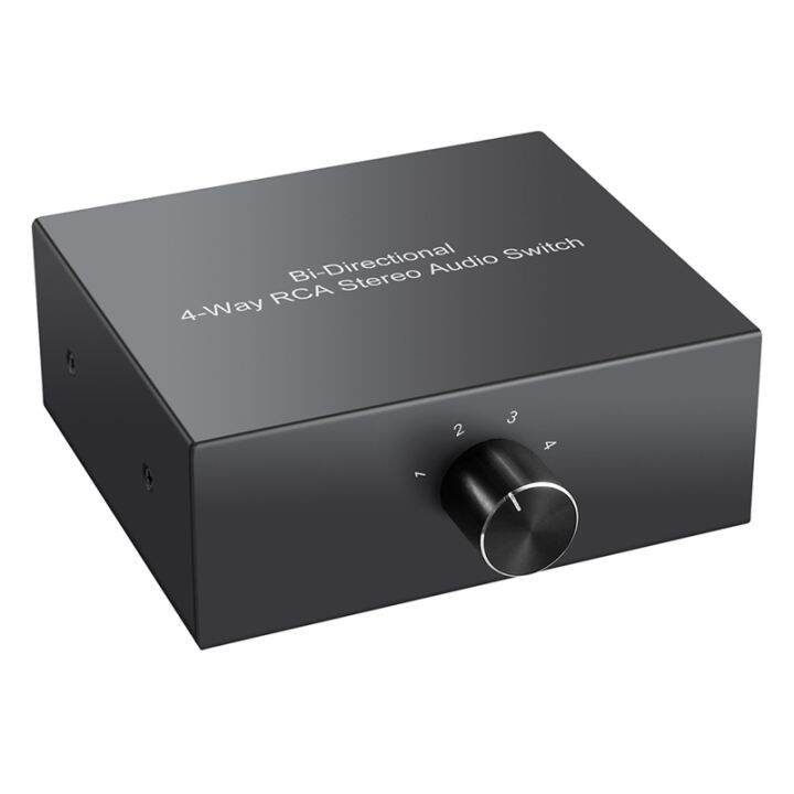 4 Way Bi-Directional RCA Stereo Audio Switch 1 in 4 Out or 4 in 1 Out L ...