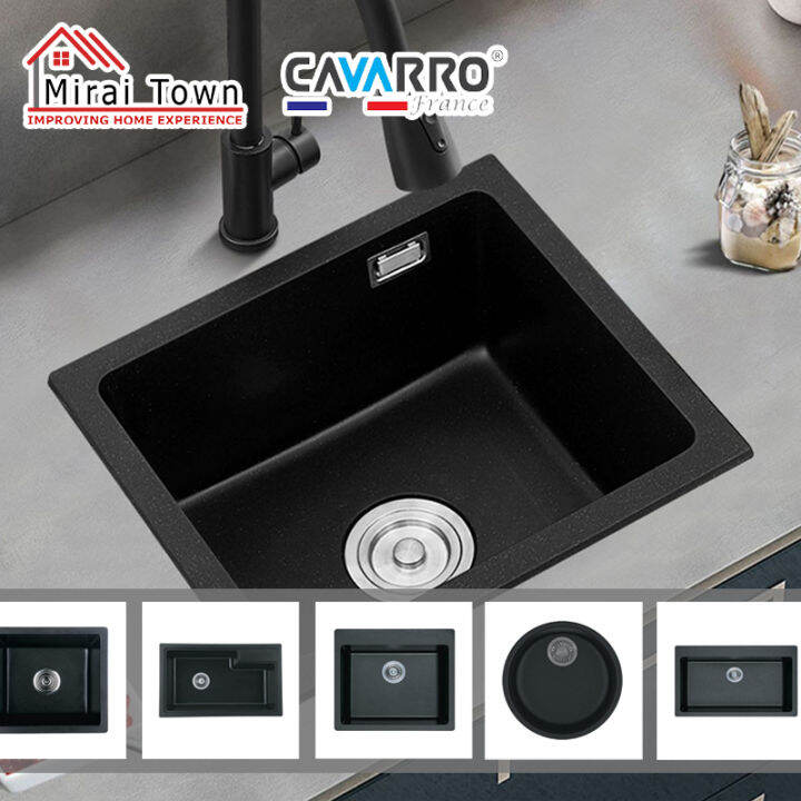 [MY] Granite Single Sink Sinki Round Drainage Kitchen Sink Cavarro ...