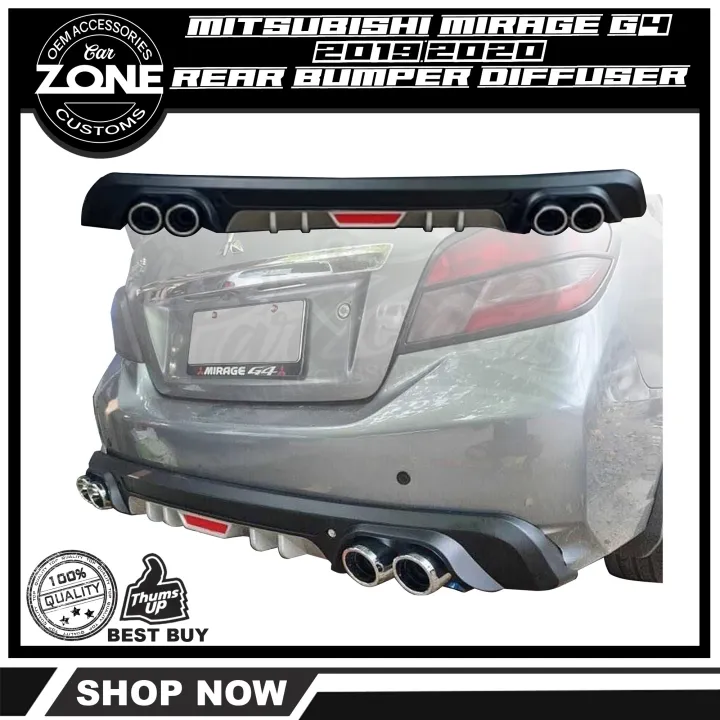 Mitsubishi Mirage G4 2019-2020 Rear Bumper Diffuser (Black/Silver ...