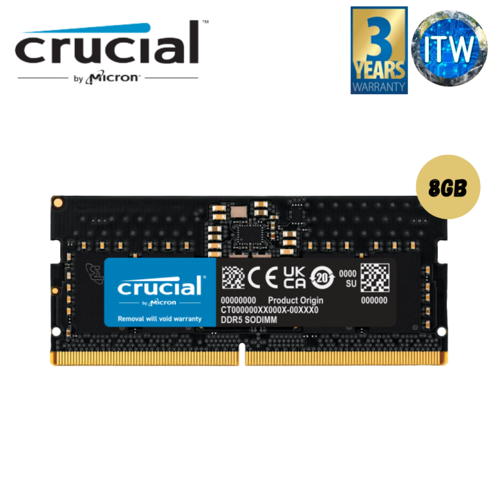 Crucial RAM 8GB DDR5 4800MHz SODIMM CL40 Laptop Memory CT8G48C40S5 | Lazada PH