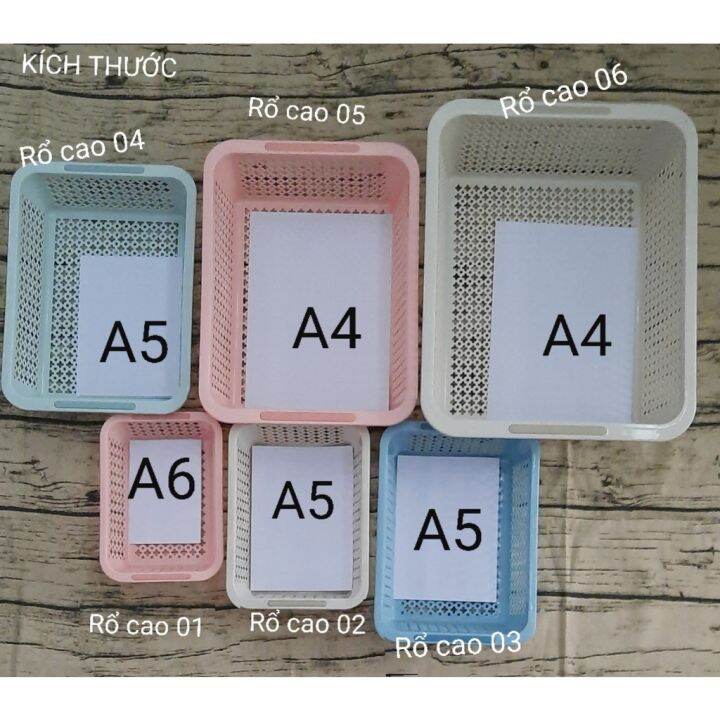Rổ chữ nhật cao cấp màu pastel Hàn Quốc, nhựa nguyên sinh kháng khuẩn ...