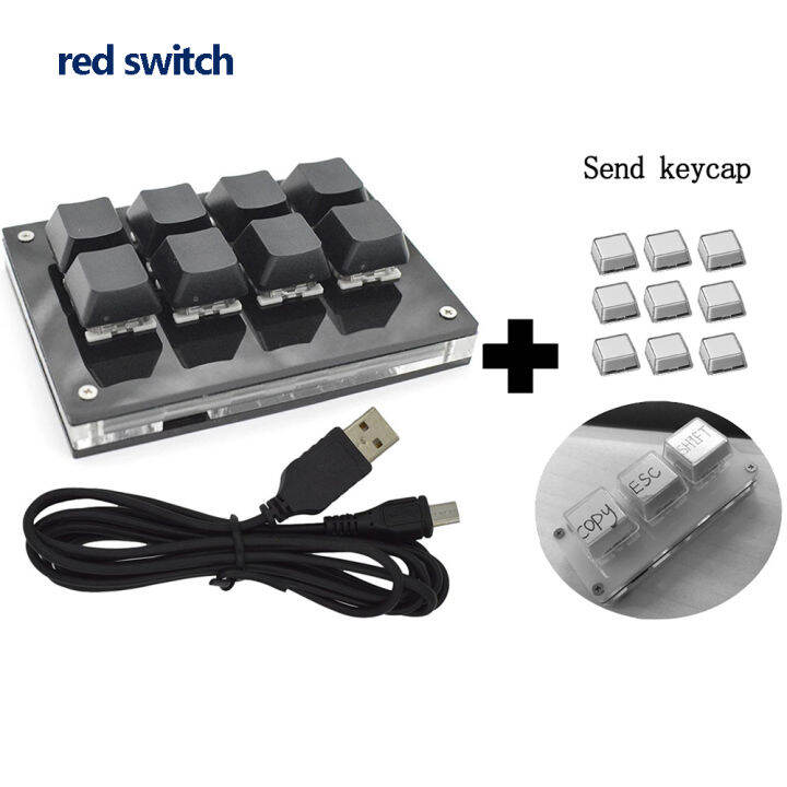 Portable Mini 8 Keys Keypad DIY Shortcut Keyboard Function Keyboard Programmable Mechanical ...