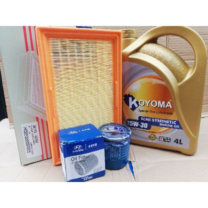 HYUNDAI INOKOM ATOS 1.1 AIR FILTER + OIL FILTER + KOYOMA 5W30 SEMI ...