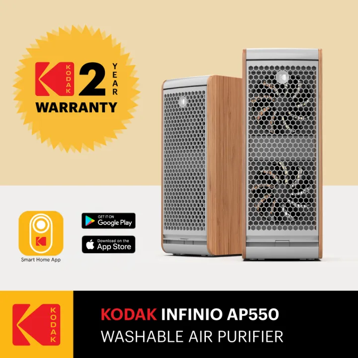 Kodak Infinio AP550 Smart Washable Air Purifier Large Home Dual Fan ...