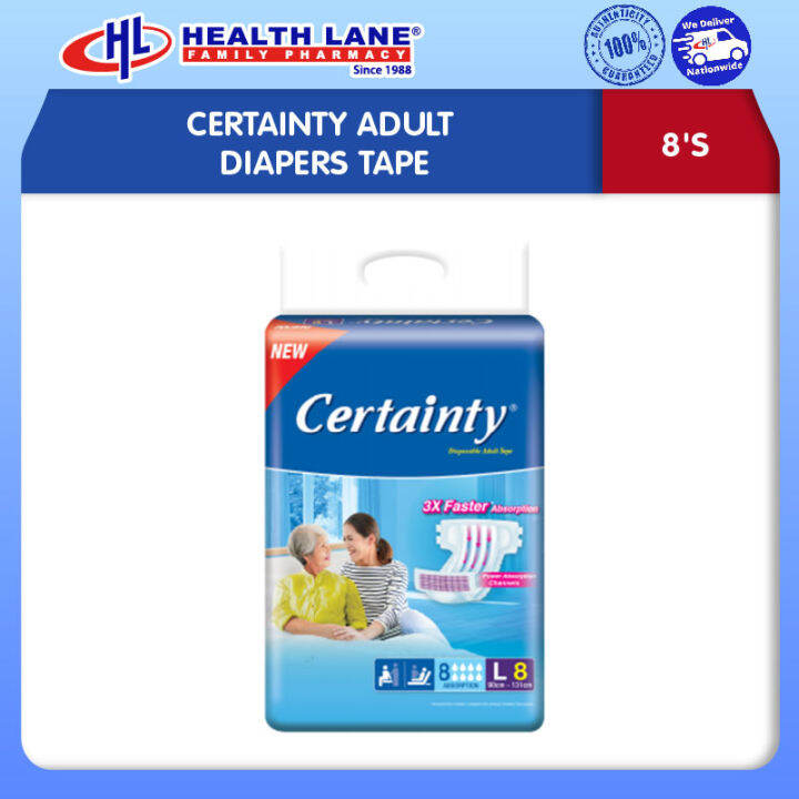 CERTAINTY ADULT DIAPERS TAPE (8'S) | Lazada
