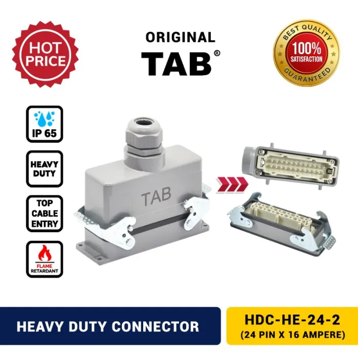 Heavy Duty Connector 24 Pin HDC-HE-024-2 Top TAB Steker + Stop Kontak | Lazada Indonesia