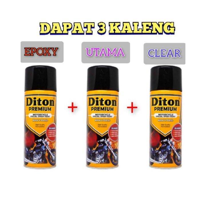 1. PAKET 3 KALENG (EPOXY+UTAMA+CLEAR) cat semprot pilok pilox diton ...
